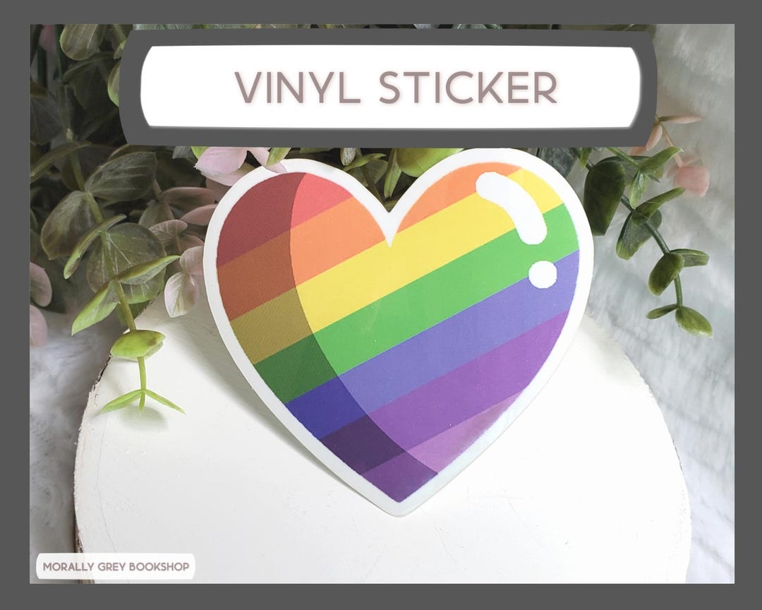Rainbow Sticker, Heart Sticker, Vinyl Sticker, Pride Sticker, LGBTQ ...