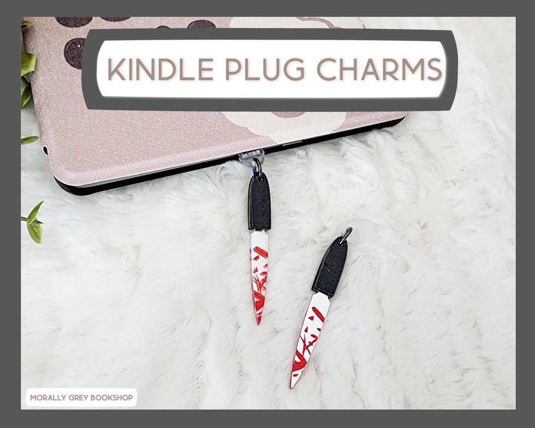 Kindle Dust Plug, USB-C Plug, Phone Dust Plug, Kindle, Book, Spooky ...