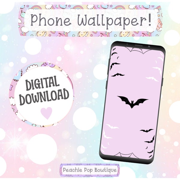 Purple Bat Wallpaper - Etsy