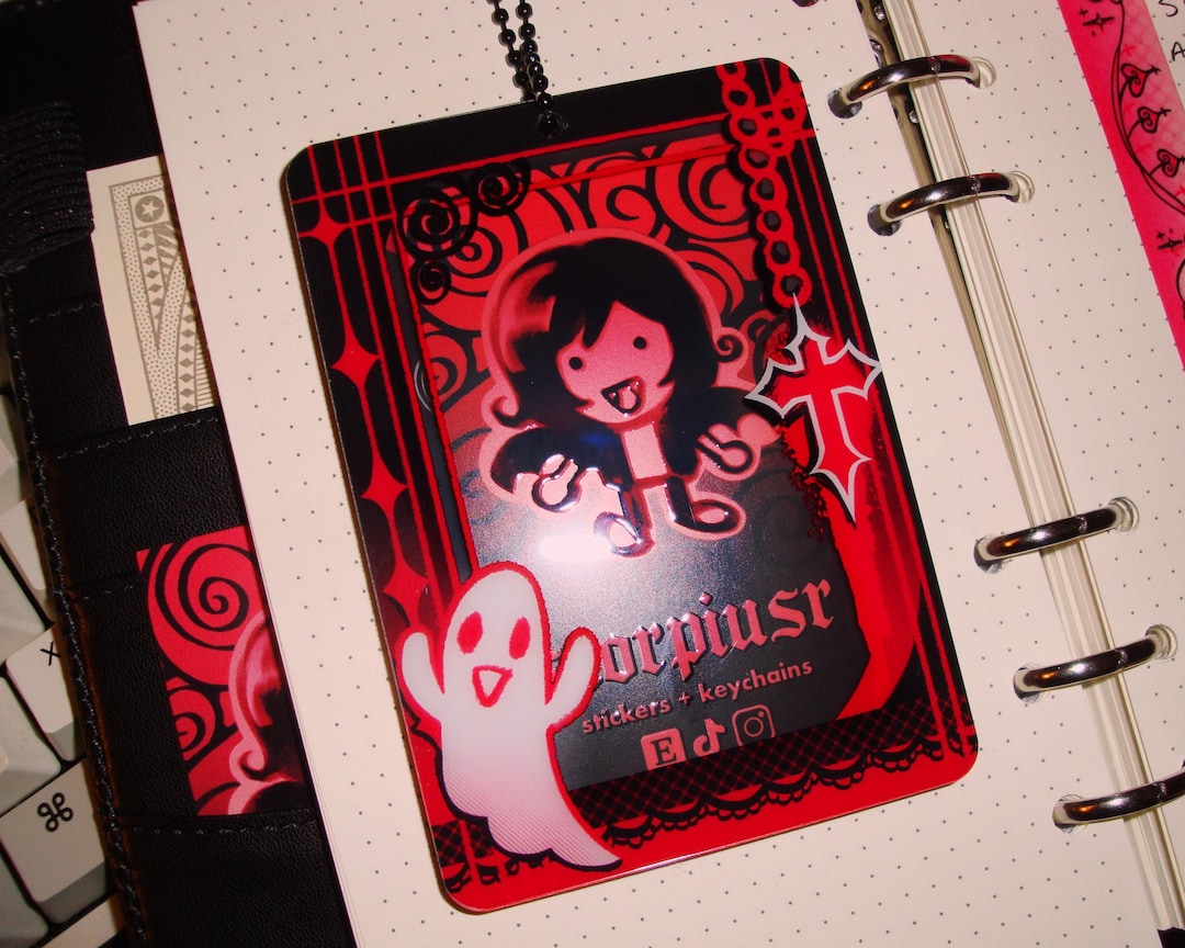 Pink and Black Gothic Ghoulish Ghost Photocard Holder - Etsy