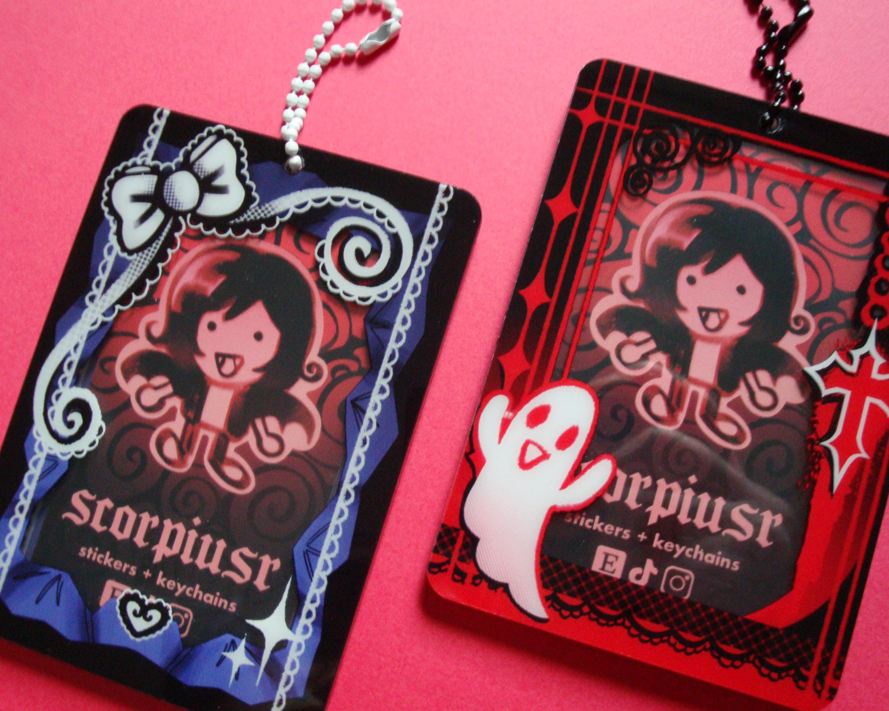 Pink and Black Gothic Ghoulish Ghost Photocard Holder - Etsy