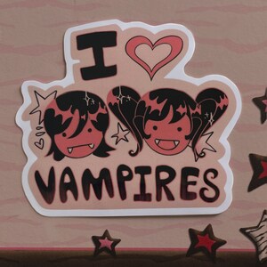 I Heart Vampires Sticker - Etsy