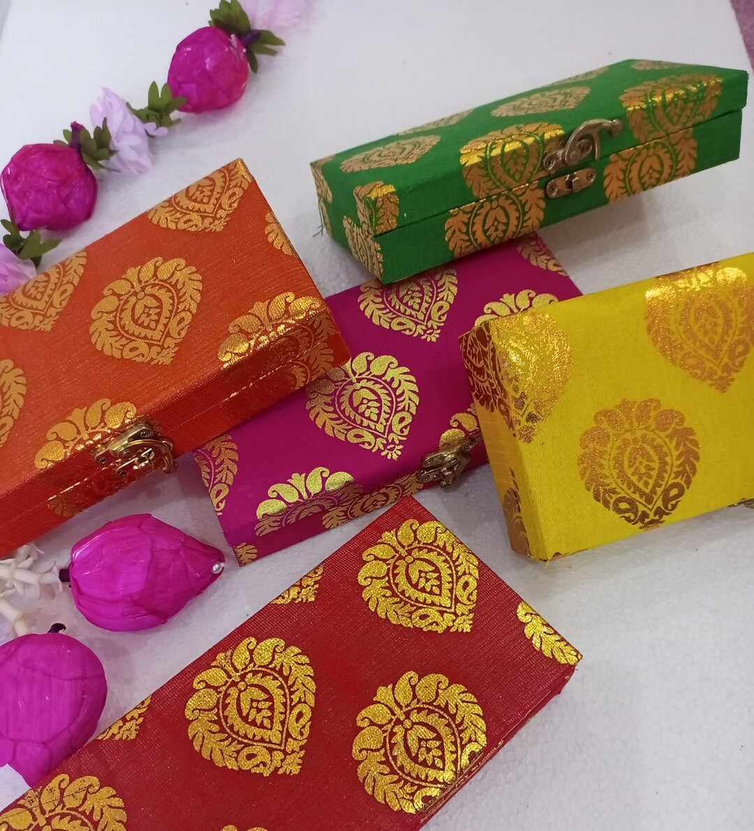 Freeship Brocade Silk Gift Box-cash-jewelry-mithai Box-nikah-mehendi ...