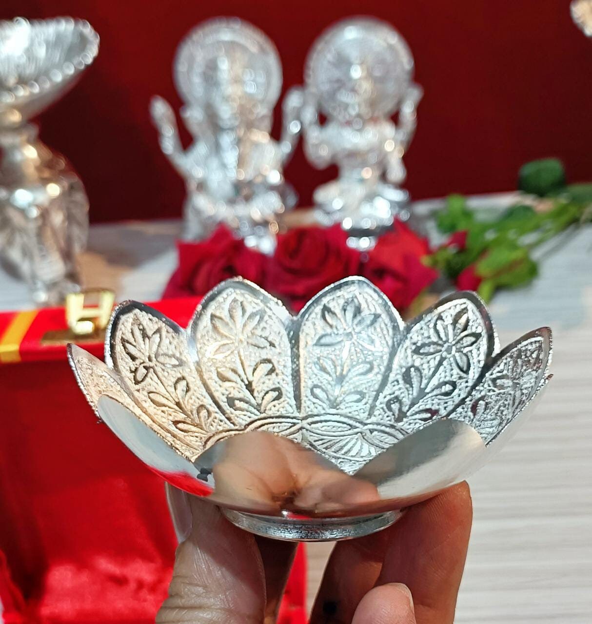 German Silver & Gold Plated 4 Bowl Spoon Set Dry Fruit - Etsy