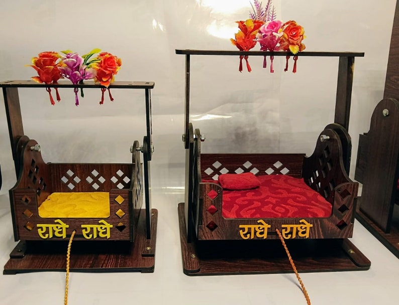 Ladoo Gopal-bal Gopal Jhula-swing/krishna-palna-singhasan-bed With ...