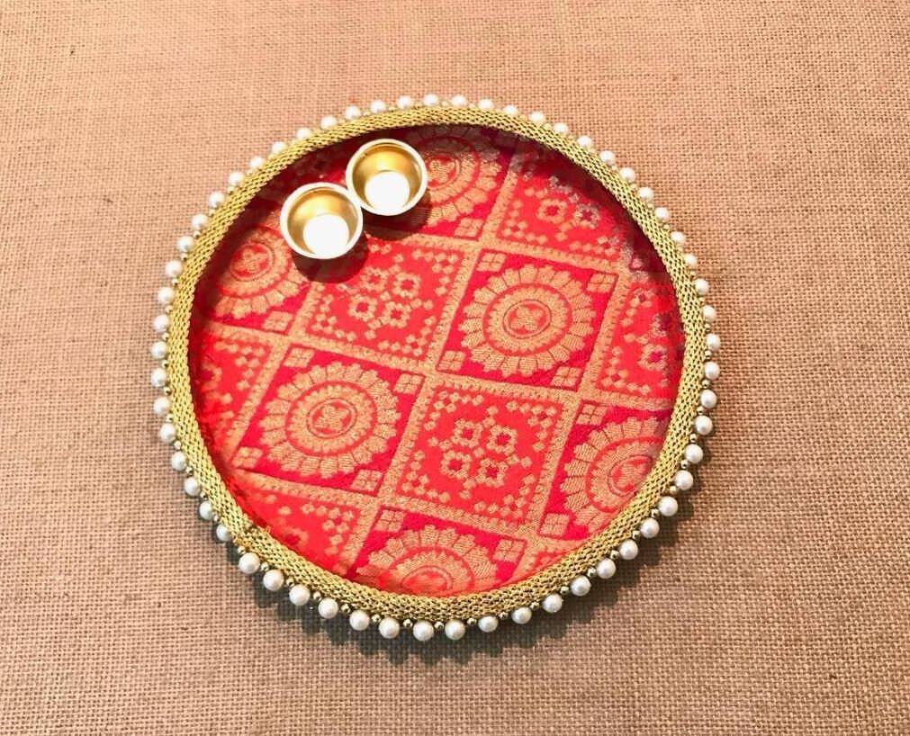 Pearl Puja|rakhi|aarthi Thaal Plates-freeship-navratri Puja Shagun ...