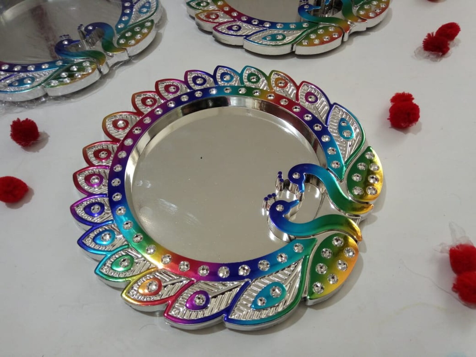 Peacock Design Puja/rakhi/aarthi Thali-thaal-pooja-thambulam - Etsy