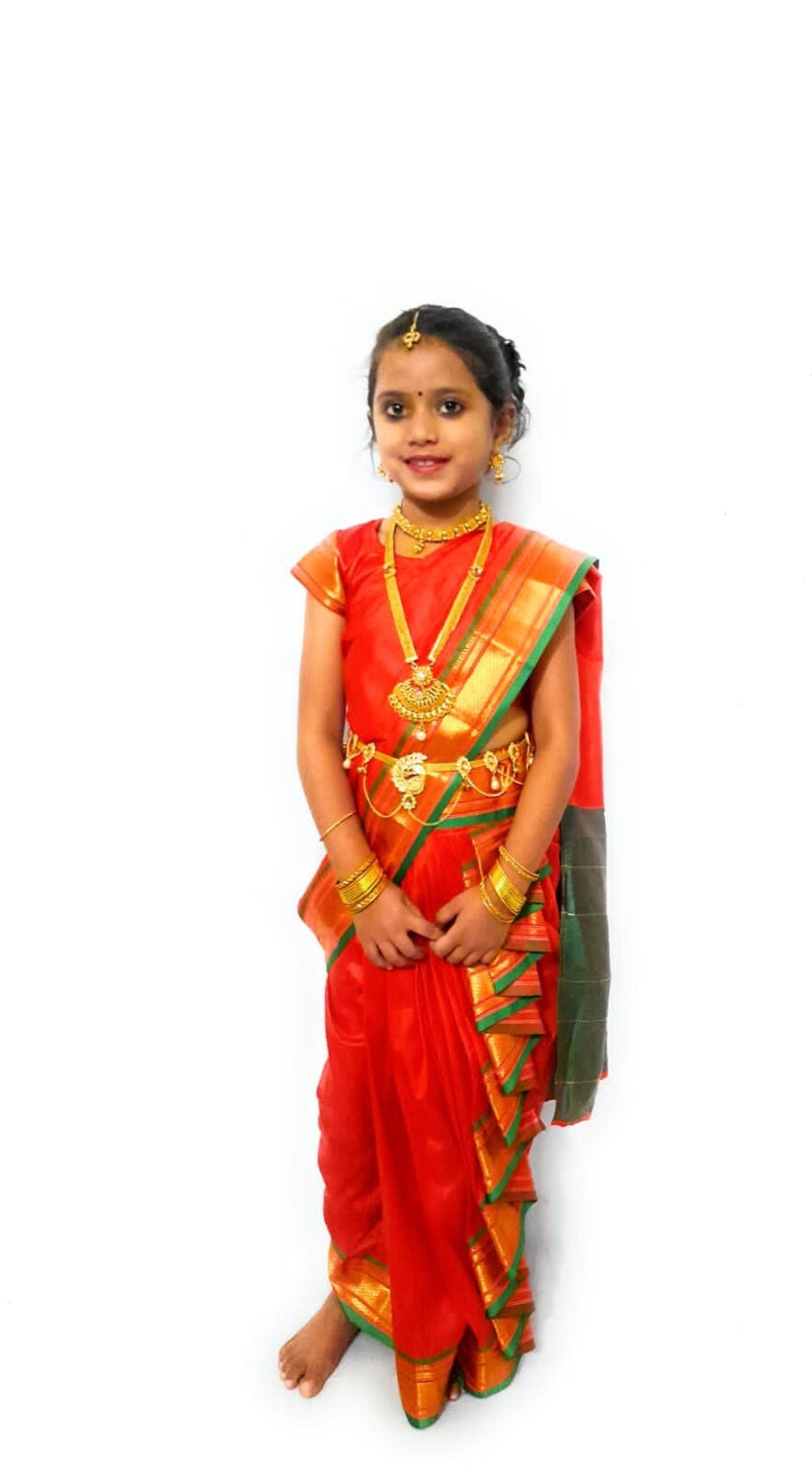 Baby Girls Saree for Kids/maharashtrian-kastha Marathi-naurvi Saree ...
