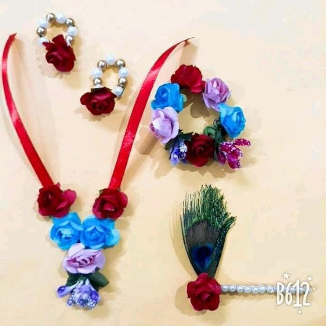 2X Krishna Mor Mukut Set/laddu Gopal/handmade Jewelry for Kanhaji ...