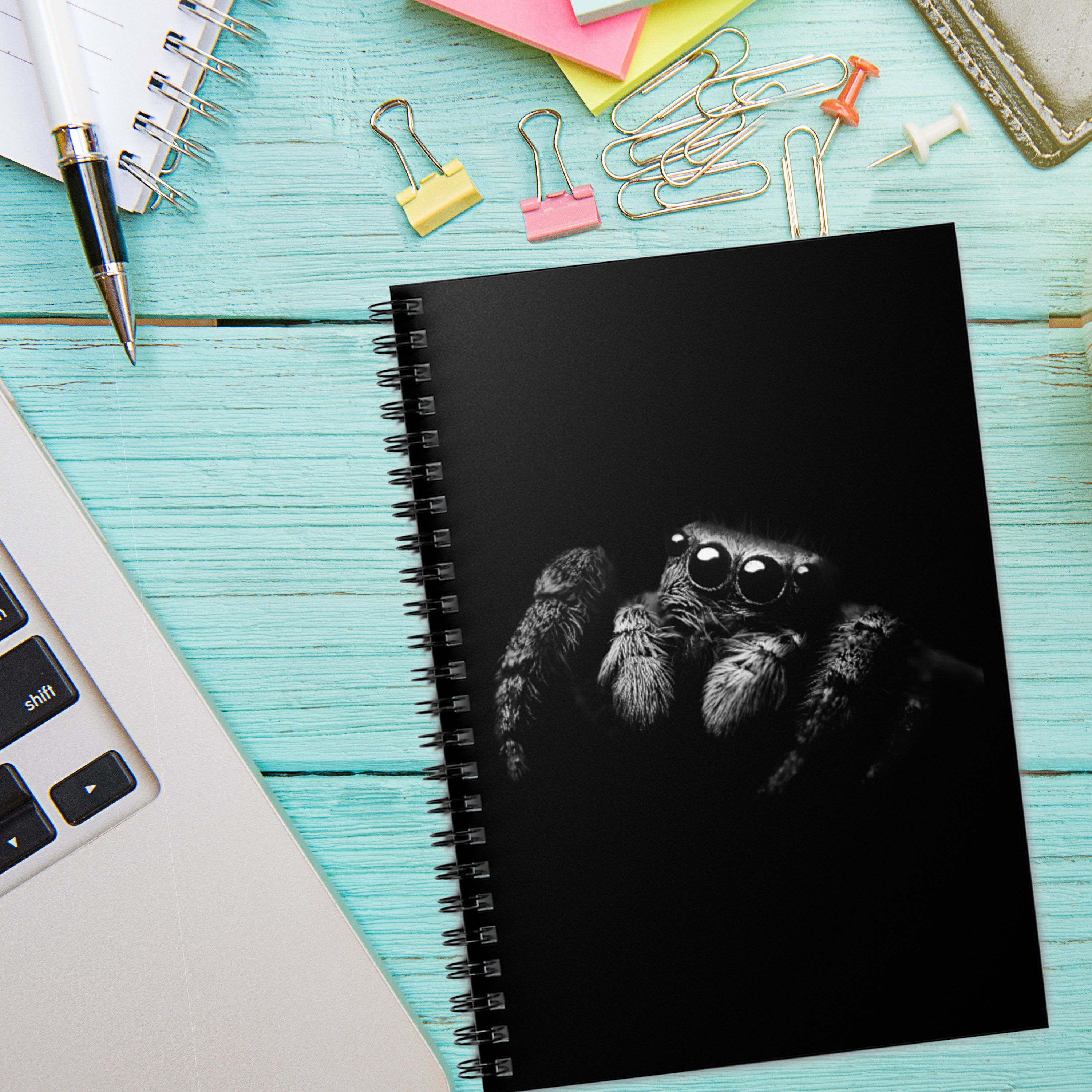 Black & White Jumping Spider Photo Spiral Notebook Ruled - Etsy