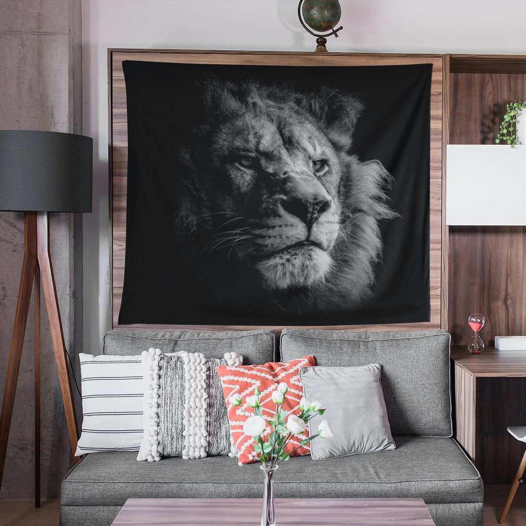 Male Lion Wall Tapestry - Etsy
