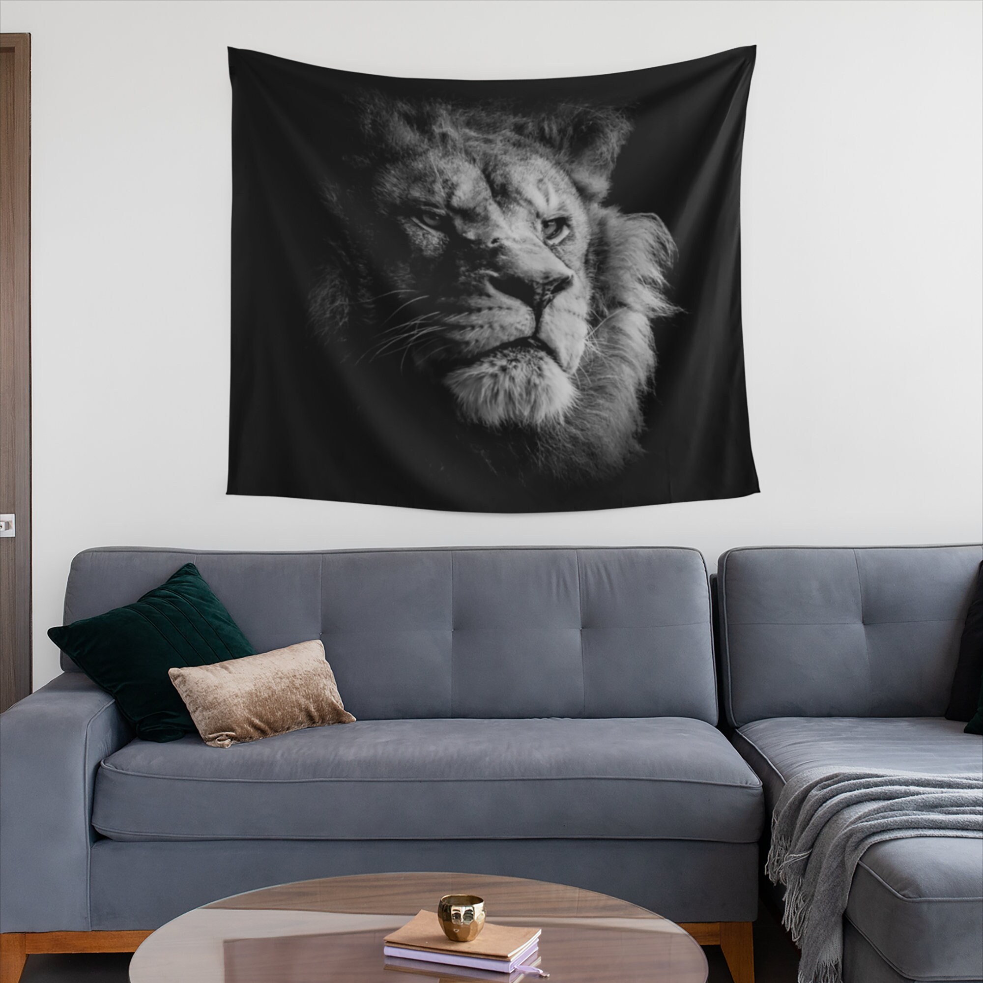 Male Lion Wall Tapestry - Etsy