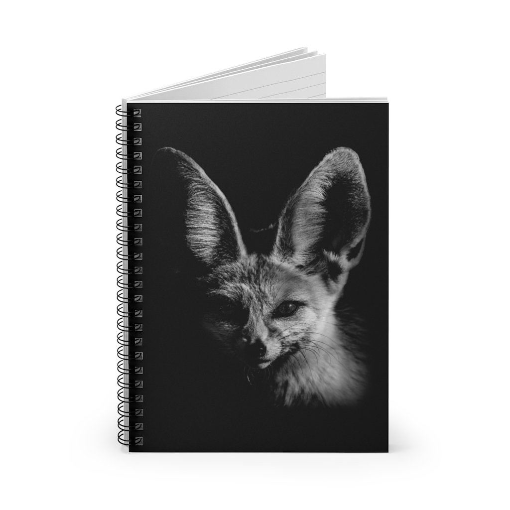 Black and White Fennec Fox Photo Spiral Notebook - Ruled Line - Etsy