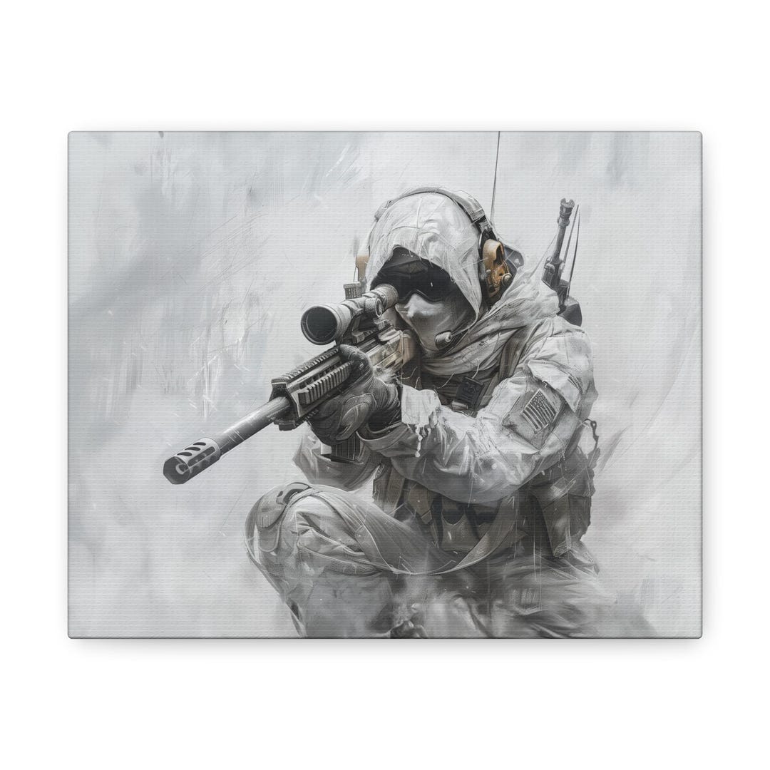 White Death Sniper Canvas Print Tactical Call of Duty Inspired Art - Etsy
