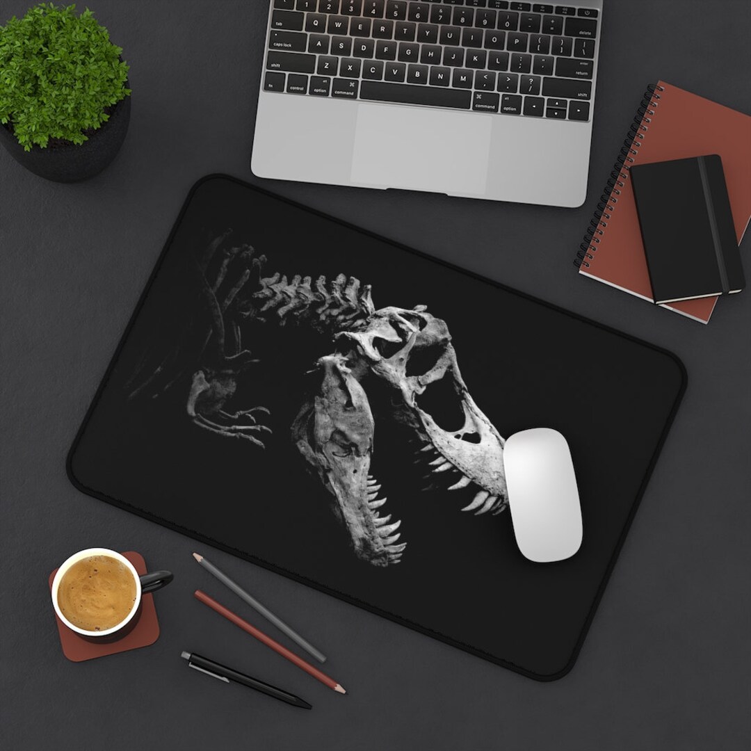 Black and White Photo of T-rex Desk Mat - Etsy