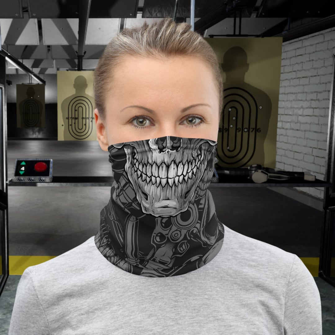 Unisex Skull & Guns Face Mask and Neck Gaiter - Etsy