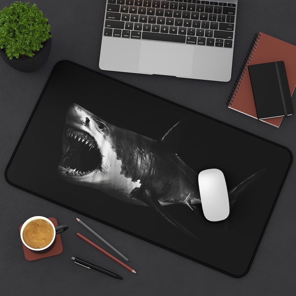 Great White Shark Bite Desk Mat - Etsy