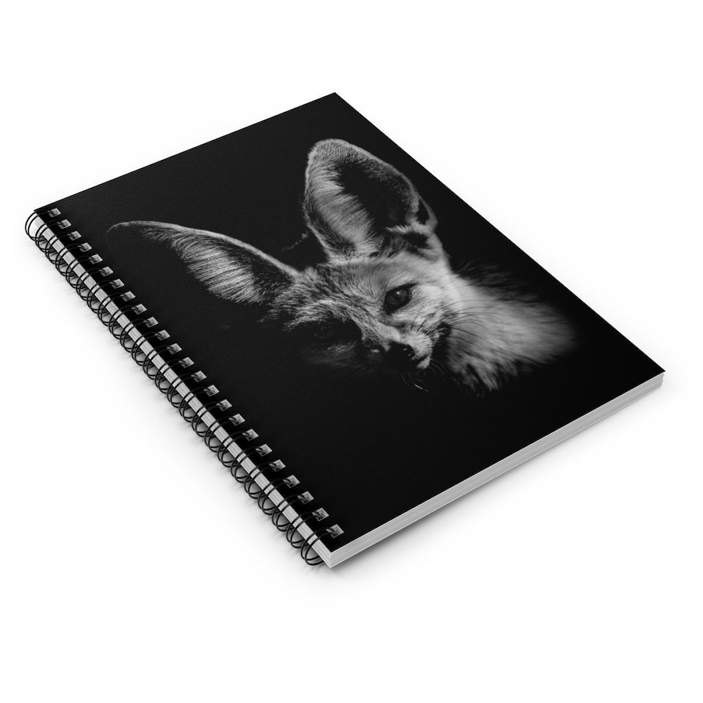 Black and White Fennec Fox Photo Spiral Notebook - Ruled Line - Etsy