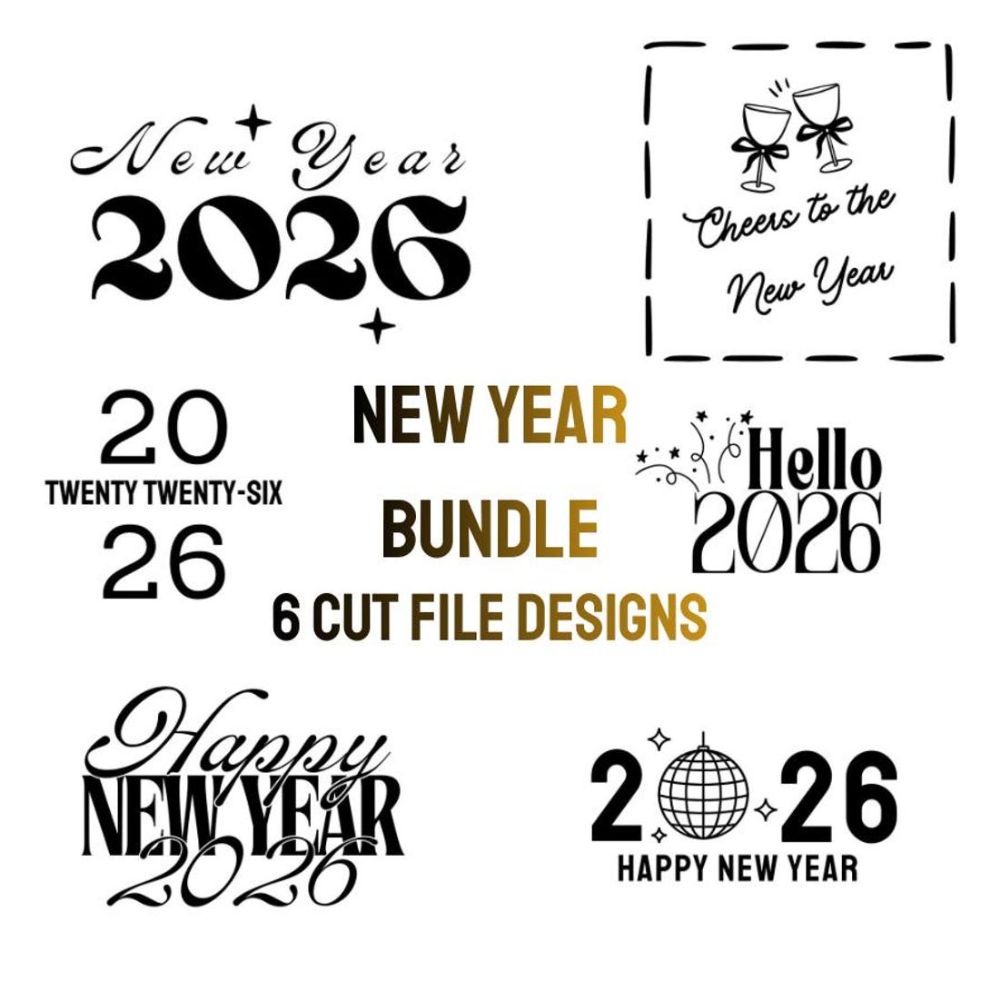 Happy New Year SVG Bundle |new Year Cut Files | Cricut & Silhouette ...