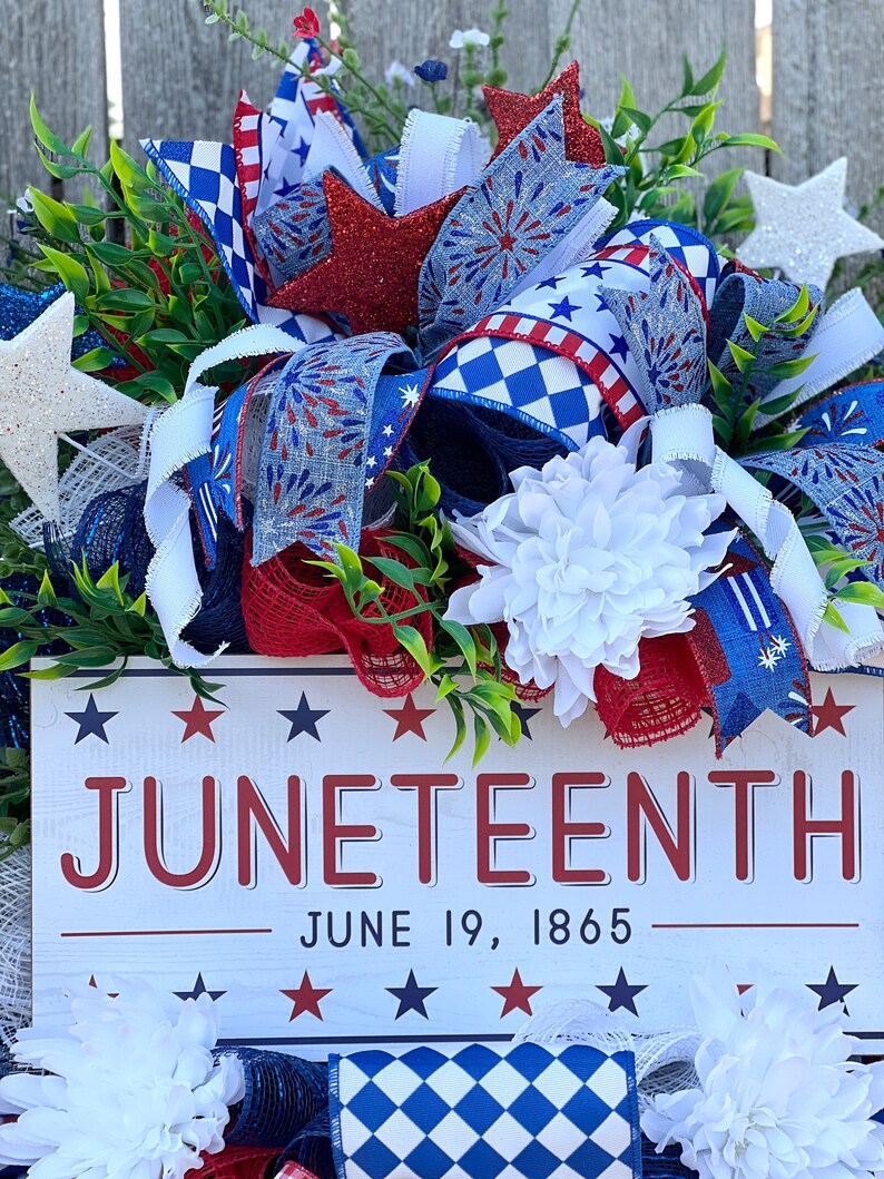 Juneteenth Wreath for Front Door, Summer Outdoor Decor, Juneteenth ...
