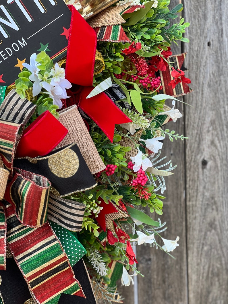 Juneteenth Wreath for Front Door, Summer Outdoor Decor, Juneteenth ...