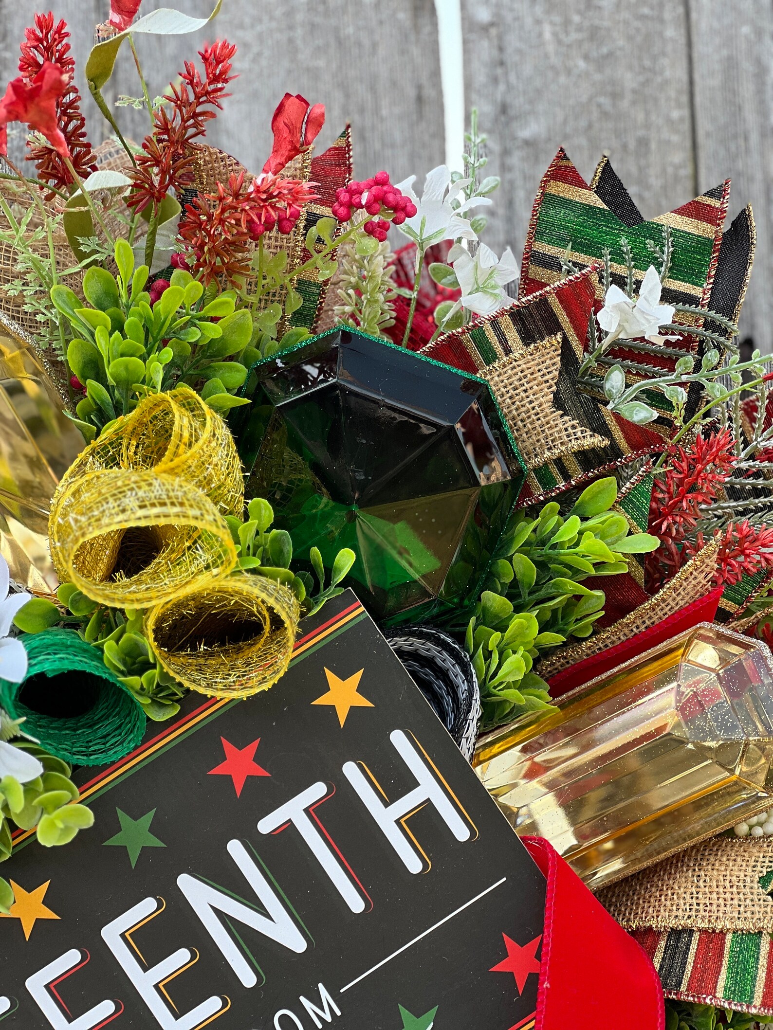 Juneteenth Wreath for Front Door, Summer Outdoor Decor, Juneteenth ...