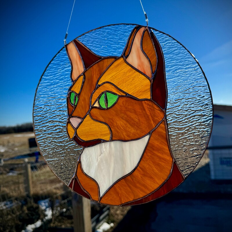 Stained Glass Cat - Etsy