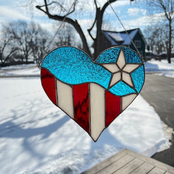 American Flag Suncatcher - Etsy