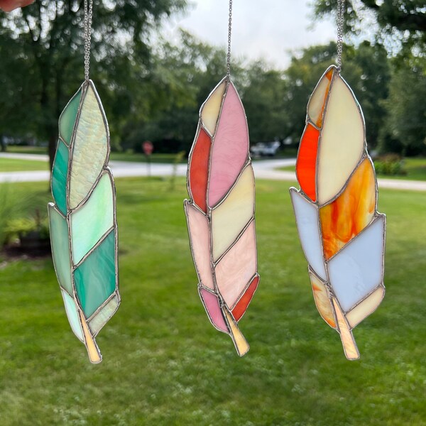 Stained Glass Feathers - Etsy