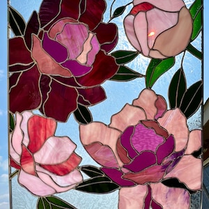 Peony Paradise Stained Glass Pattern - Etsy