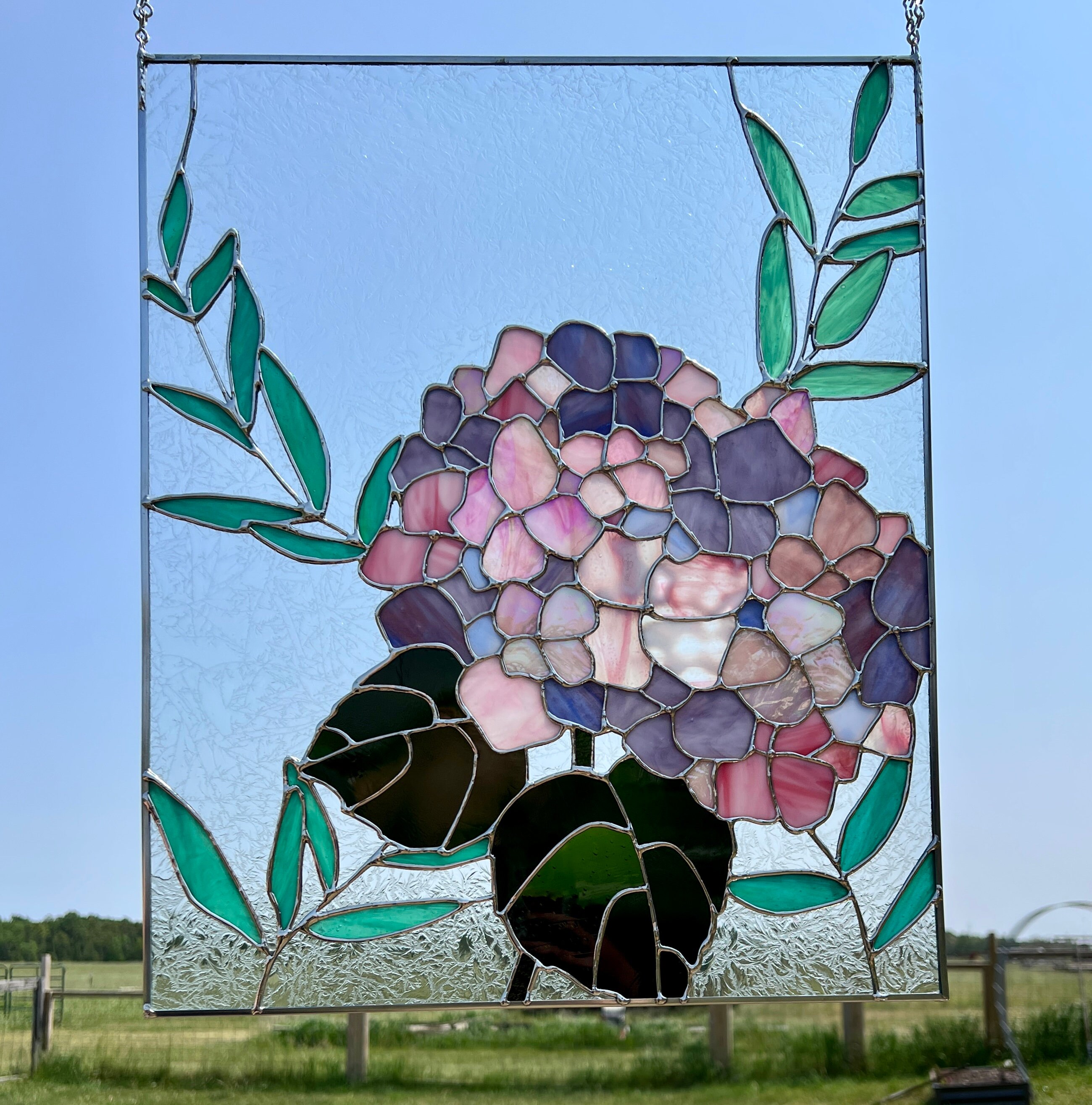 Hydrangea & Eucalyptus Stained Glass Pattern - Etsy