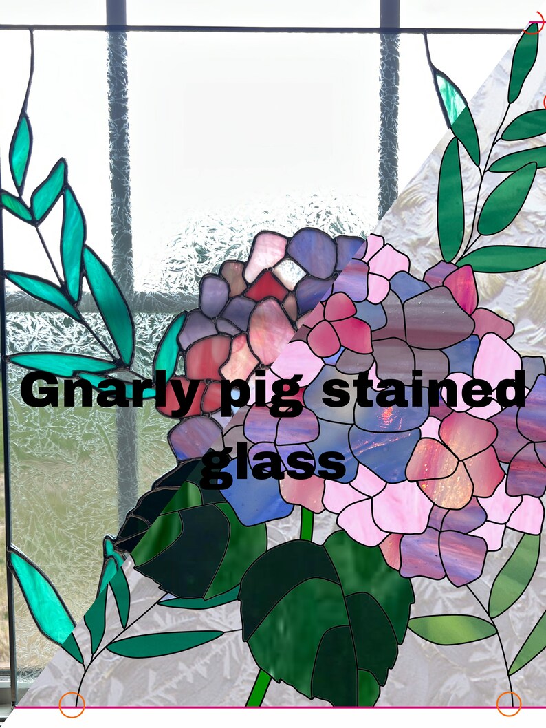 Hydrangea & Eucalyptus Stained Glass Pattern - Etsy