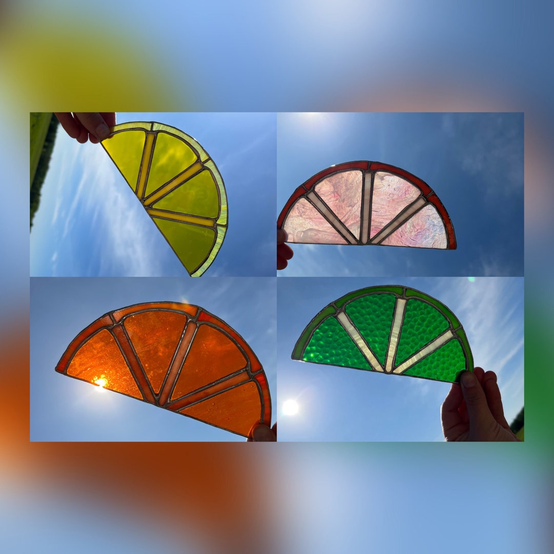 Stained Glass Citrus Slice Orange Lemon Grapefruit Lime Wedge Fruit ...