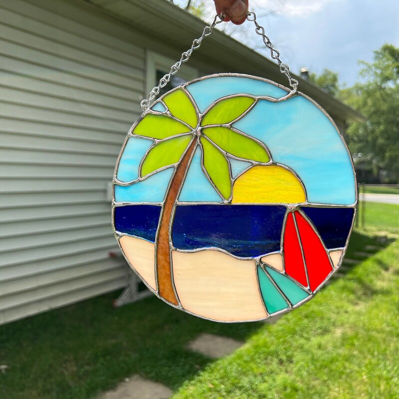 Beach Stained Glass - Etsy