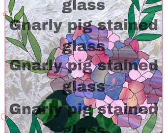 Blue Hydrangea Stained Glass Pattern. © David Kennedy Designs. - Etsy