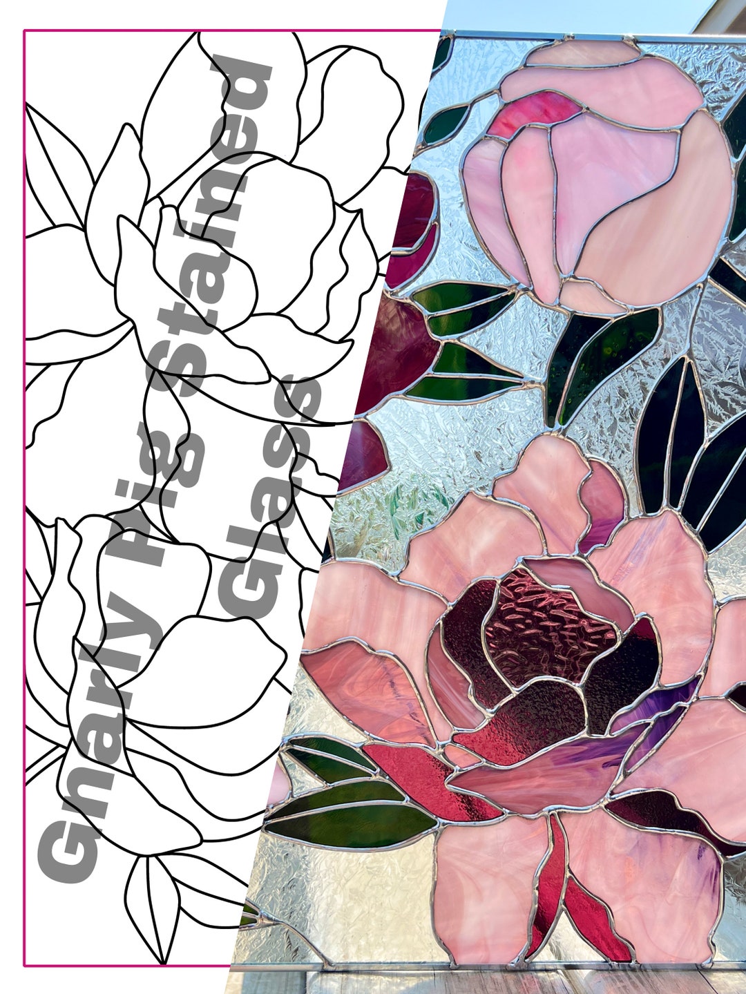 Peony Paradise Stained Glass Pattern - Etsy