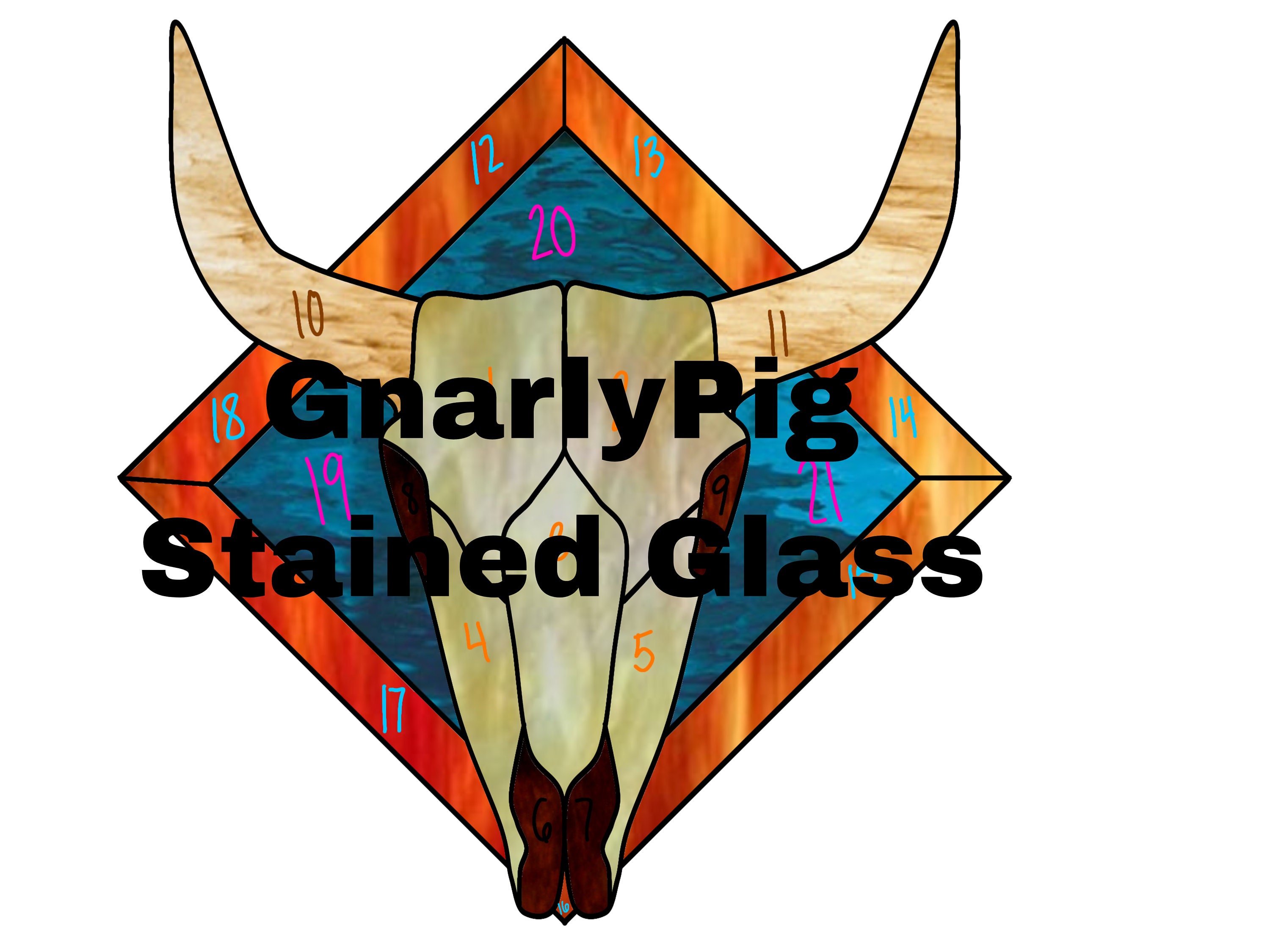 Western Bull Stained Glass Pattern Private Use - Etsy