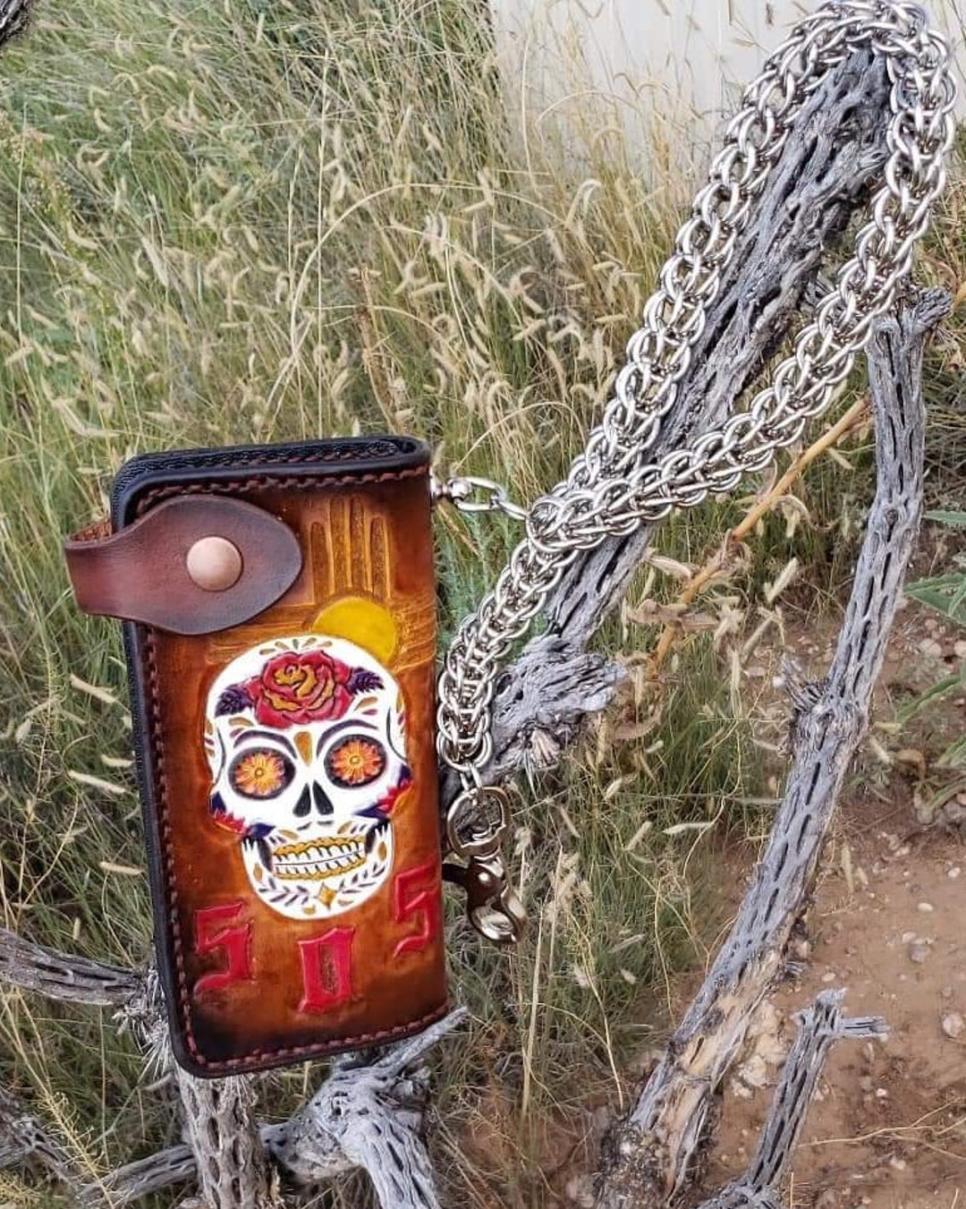 Hand Tooled Biker Wallet - Etsy