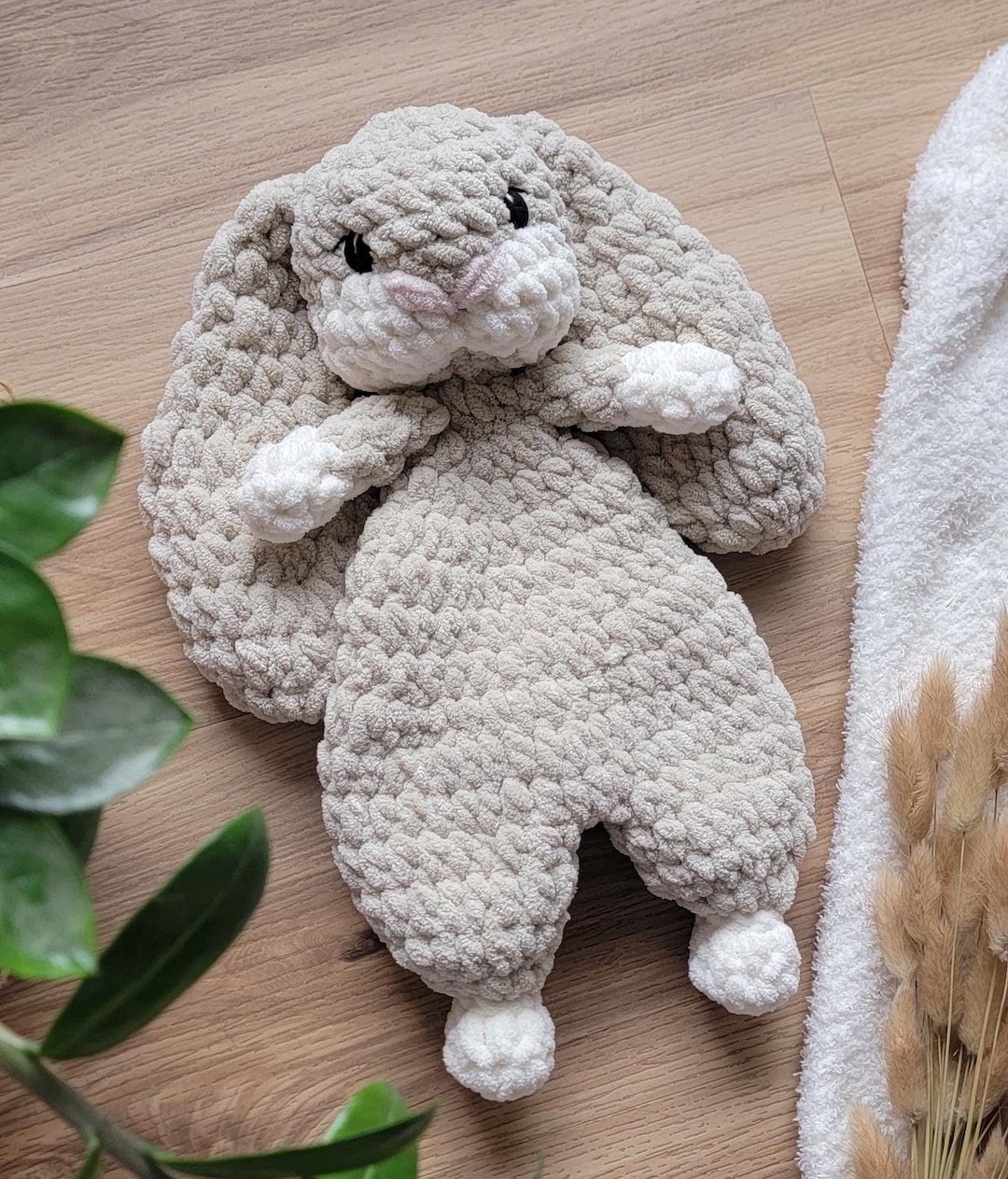Brown Bunny Baby Snuggler, Rabbit Lovey, Bunny Blanket, Baby Toy ...