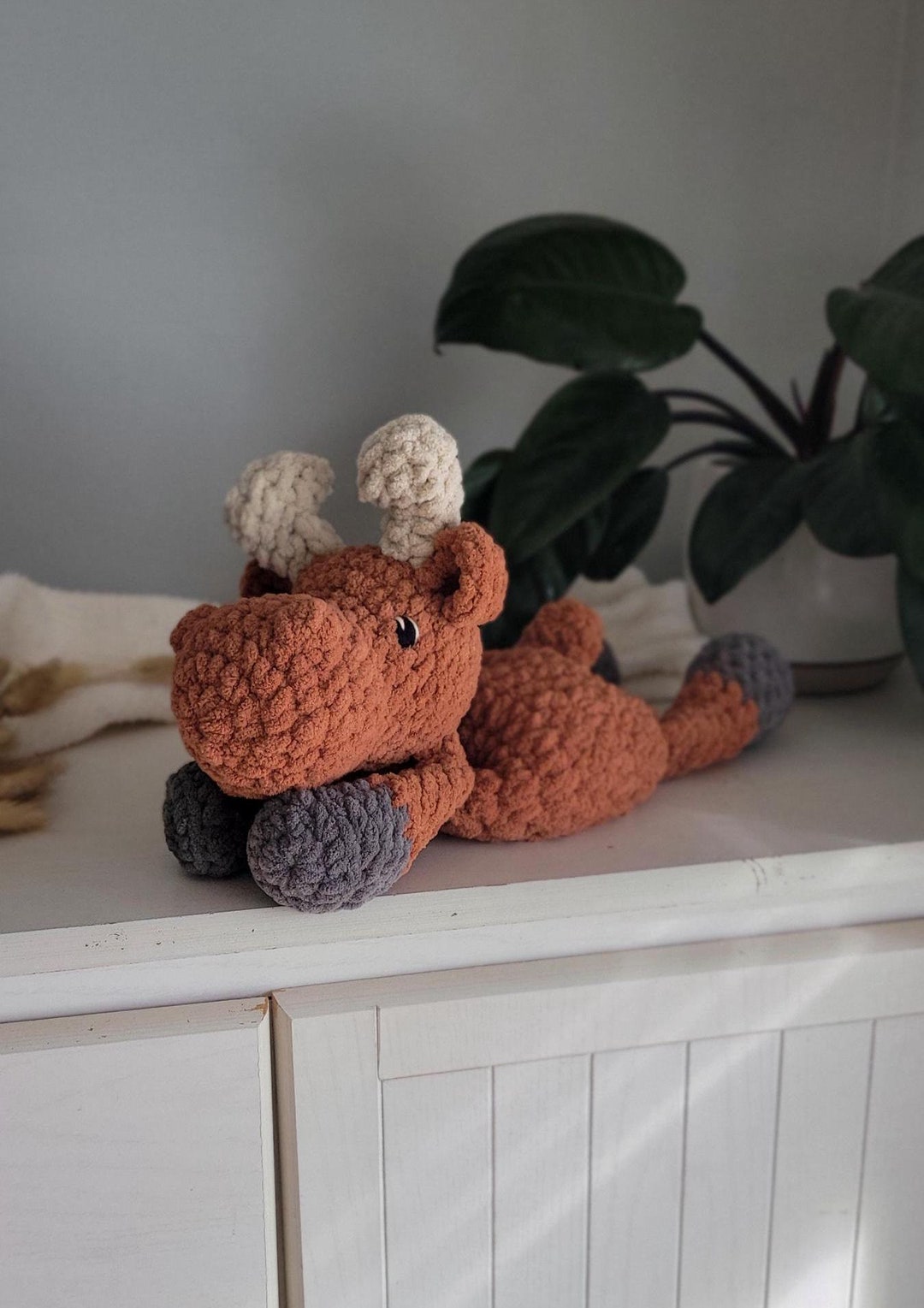 Moose Snuggler, Brown Moose Baby Lovey, Moose Baby Gift, Woodland Baby ...