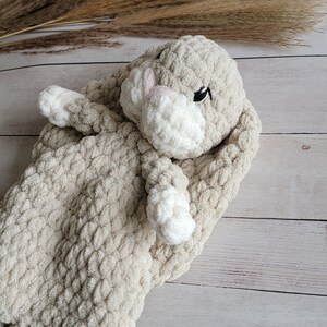 Brown Bunny Baby Snuggler, Rabbit Lovey, Bunny Blanket, Baby Toy ...