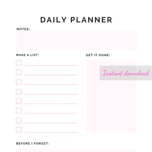 Pink Daily Planner Pink Month Planner Everyday Planner - Etsy