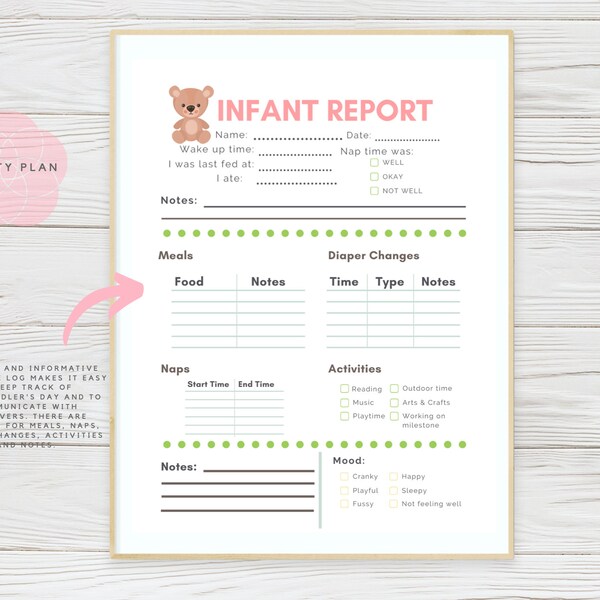 Infant Daily Report - Etsy