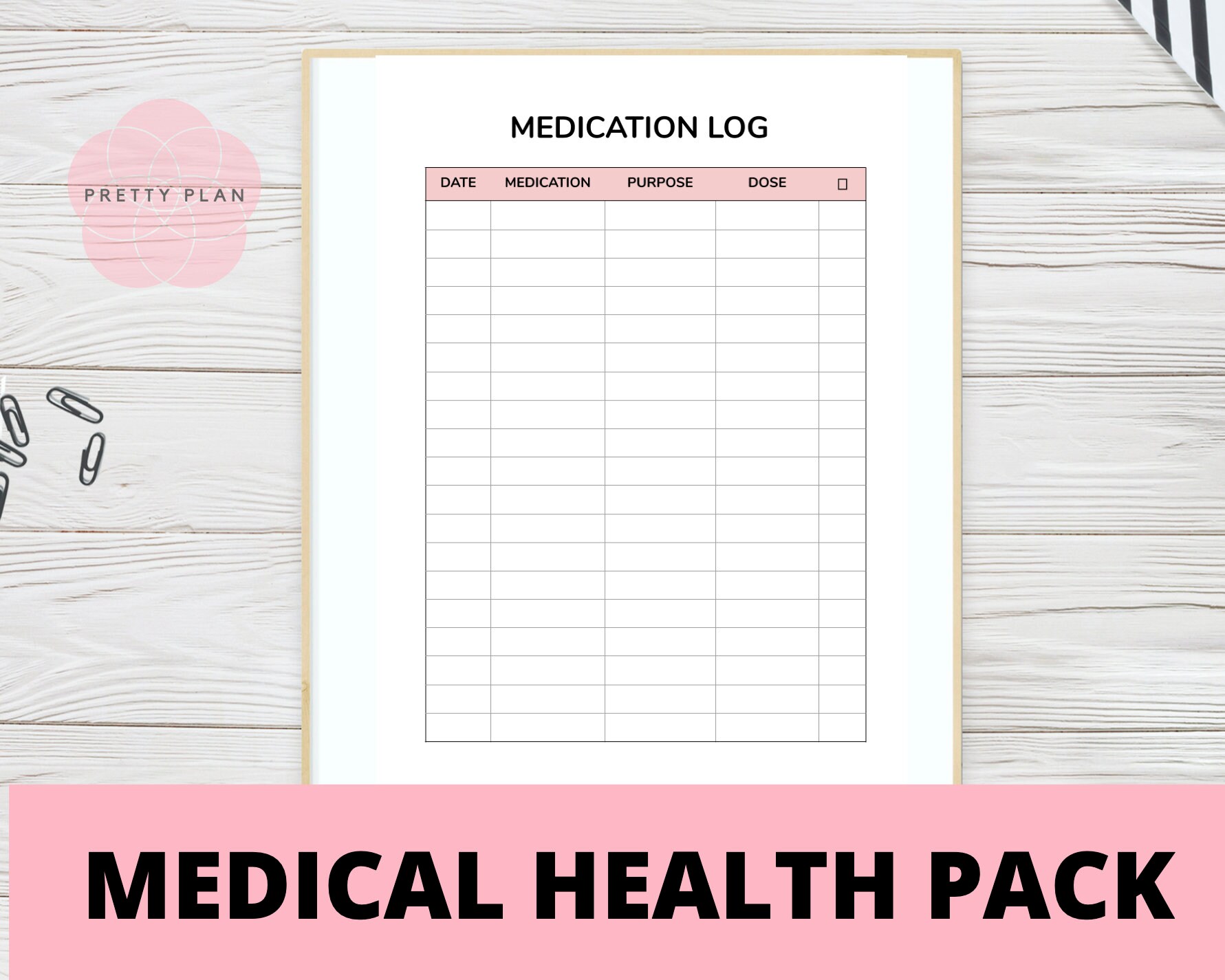 Medical History Health & Medical Log, Healthcare Planner, Medical ...