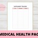 Medical History Health & Medical Log, Healthcare Planner, Medical ...