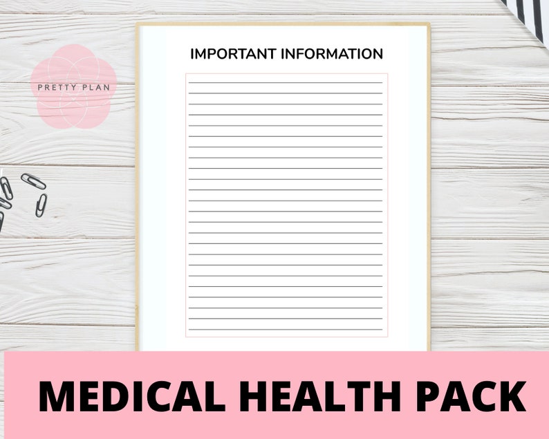 Medical History Health & Medical Log, Healthcare Planner, Medical ...