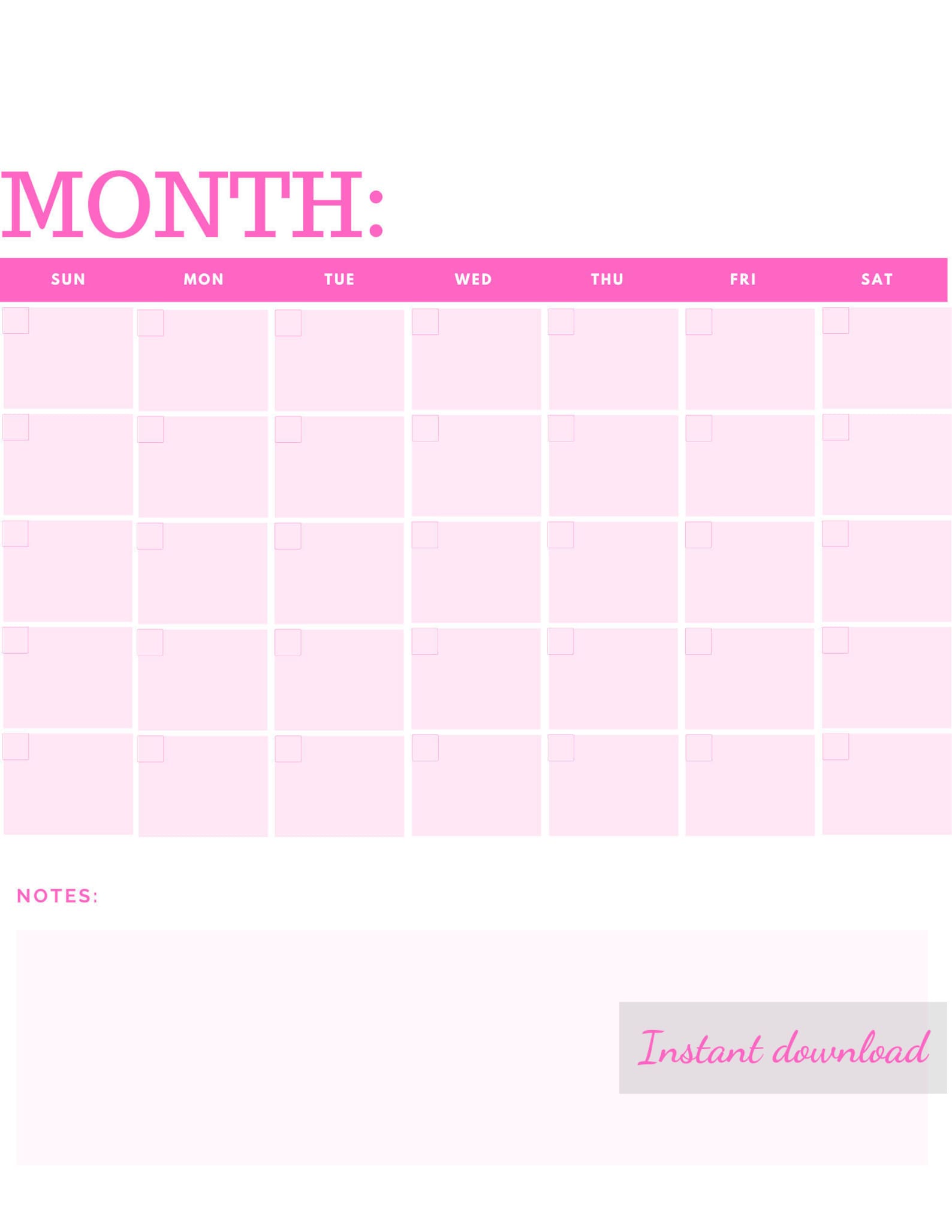 Pink Daily Planner Pink Month Planner Everyday Planner - Etsy