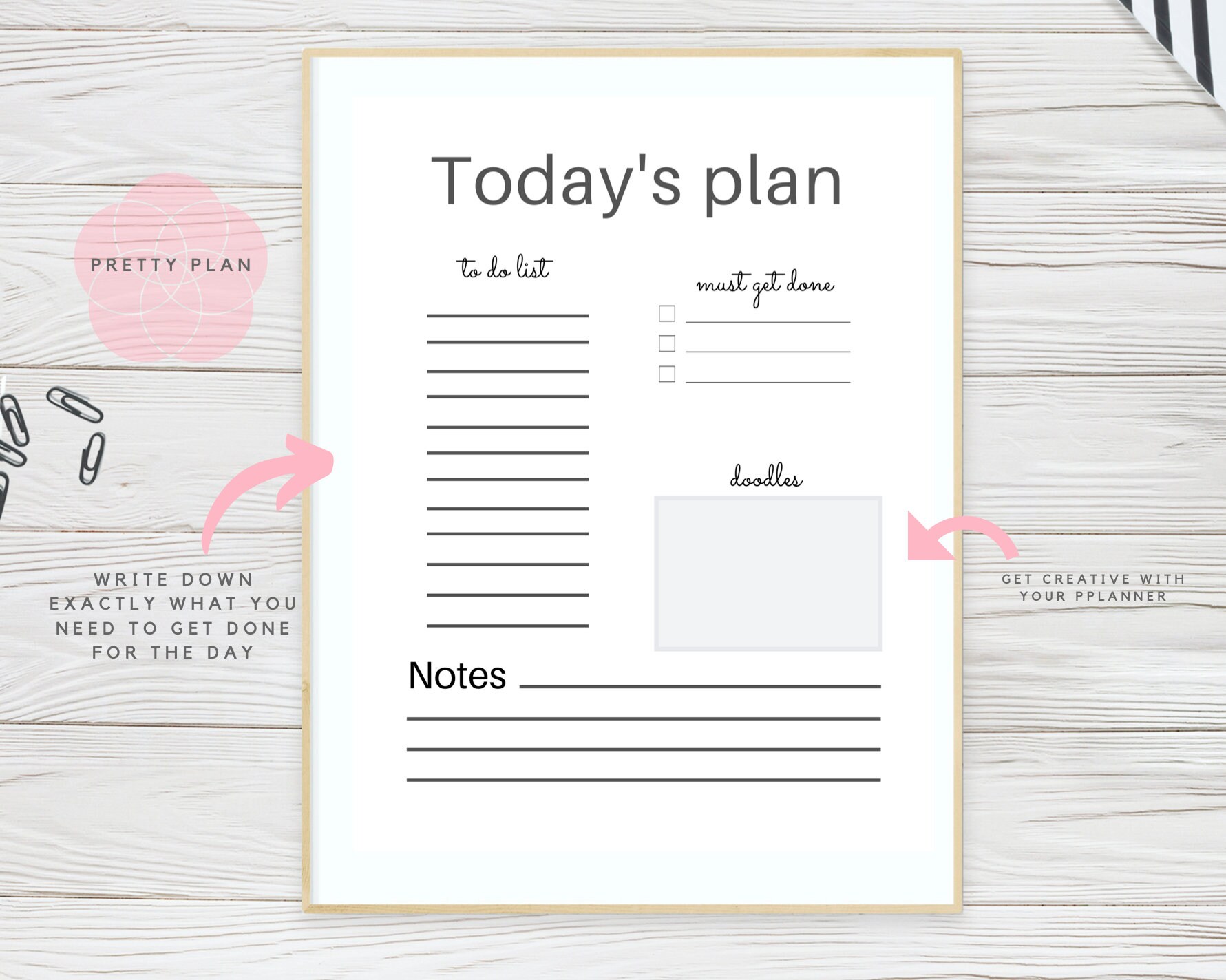 Today's Plan Daily Planner Get It Done Daily - Etsy