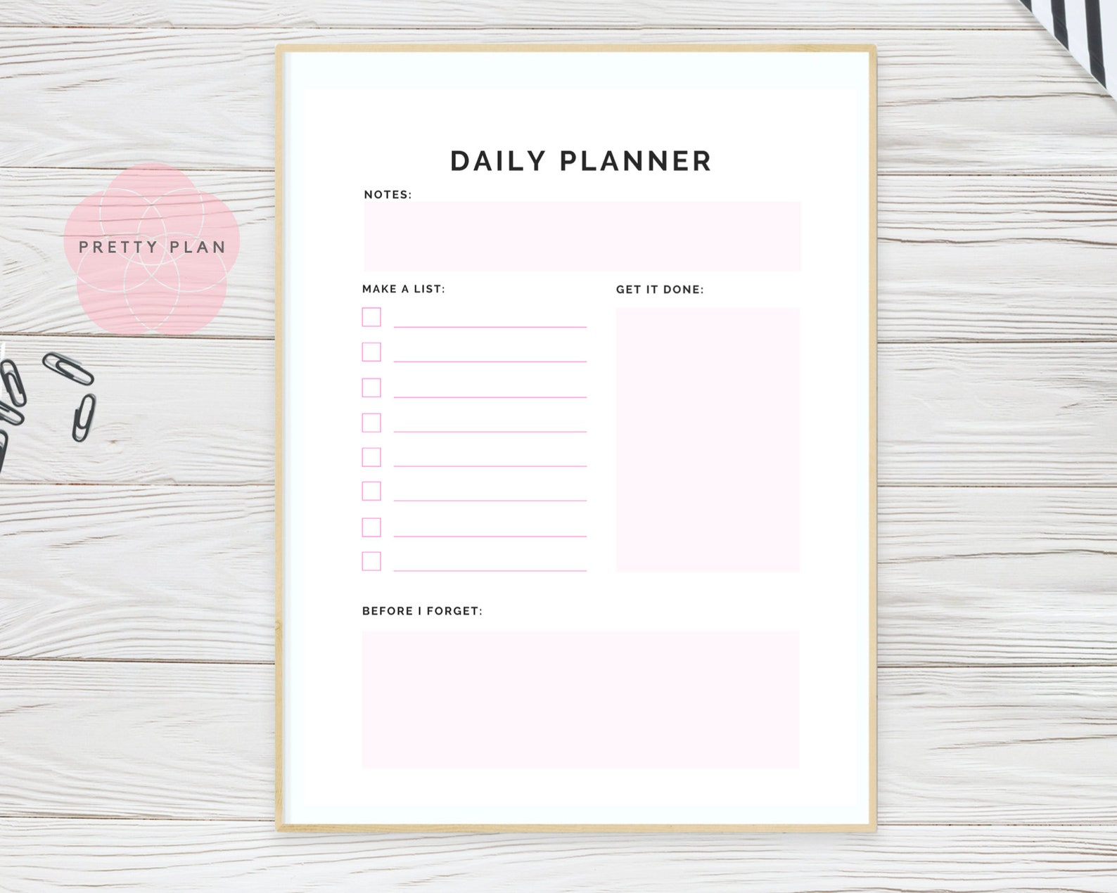 Pink Daily Planner Pink Month Planner Everyday Planner - Etsy
