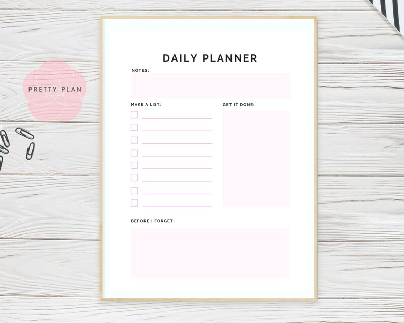 Pink Daily Planner Pink Month Planner Everyday Planner - Etsy